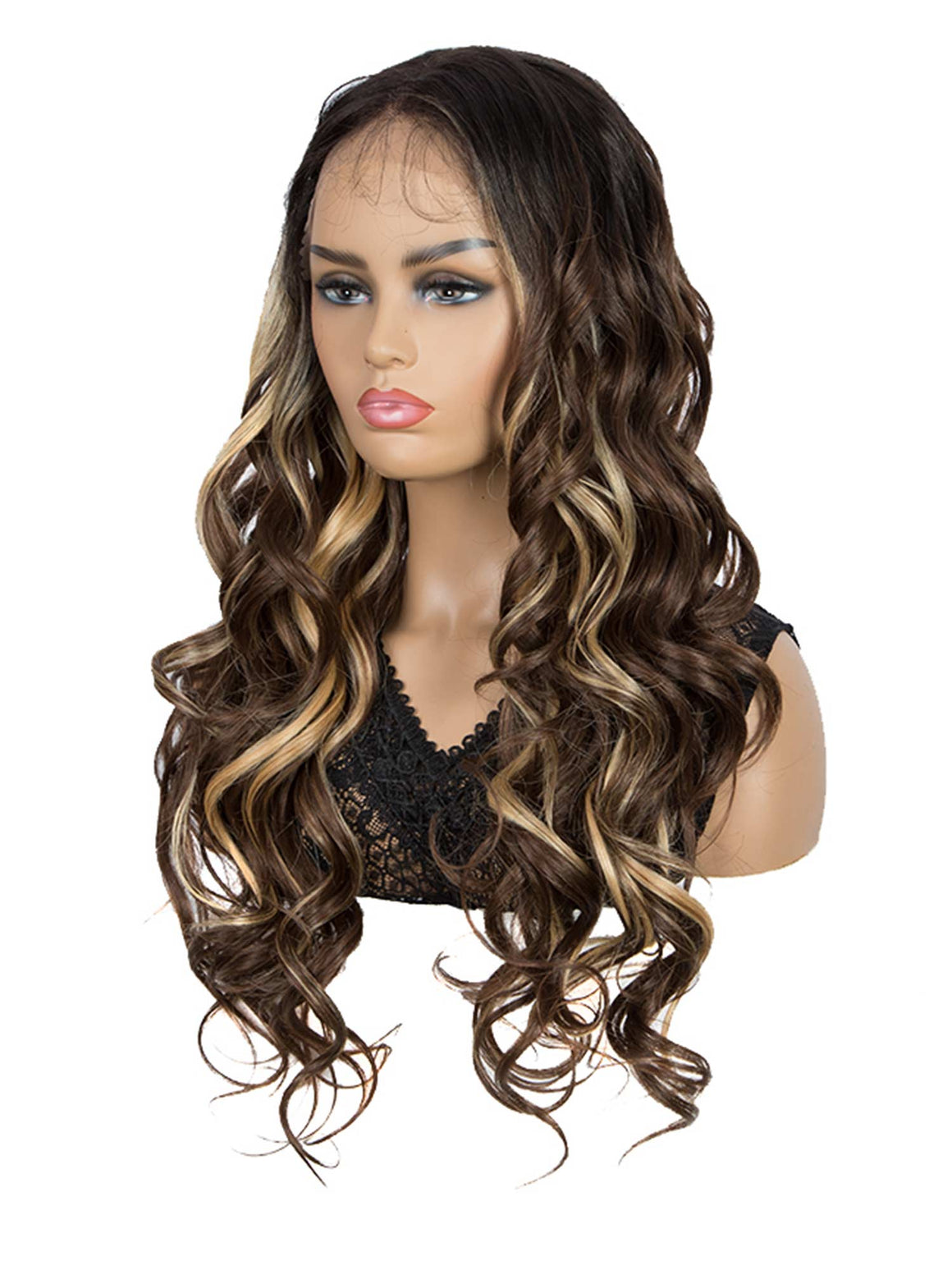 Noble 360 HD Lace Frontal Wigs 29 Inch Loose Wave Ombre Color Syntheti ...