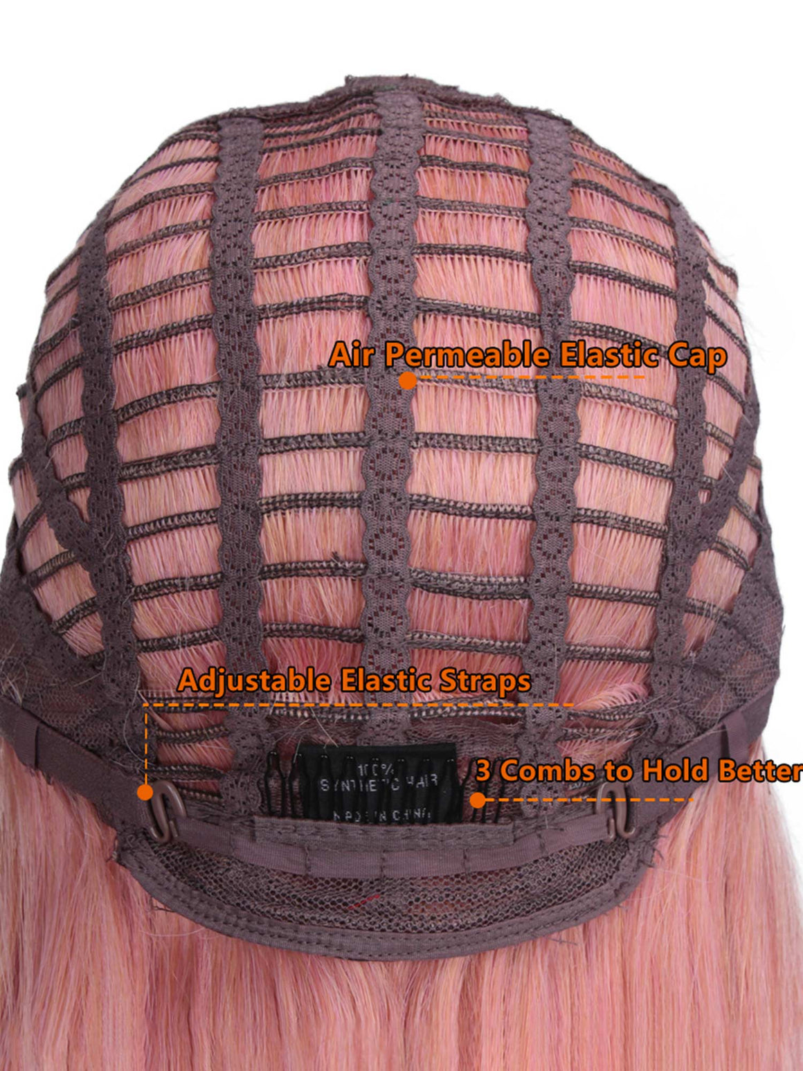 Noble 31 Inch long straight Cherry Blossom Pink Wig Synthetic Wig ...