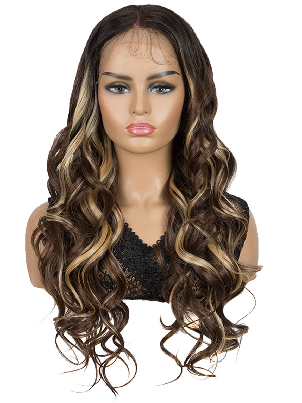 Noble 360 HD Lace Frontal Wigs 29 Inch Loose Wave Ombre Color Syntheti ...