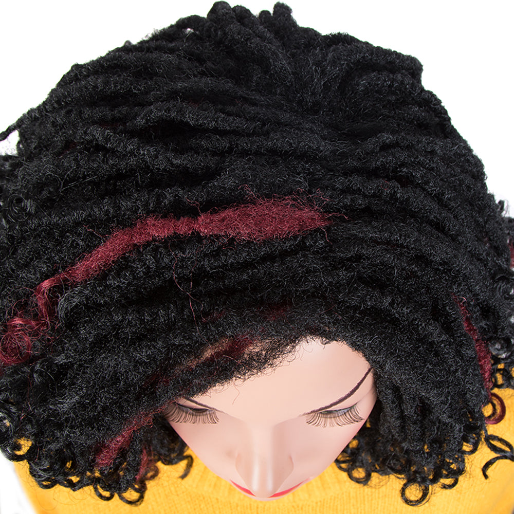 NOBLE Synthetic Short Dreadlock Wigs for Women | Faux Locs Twist Wig w ...